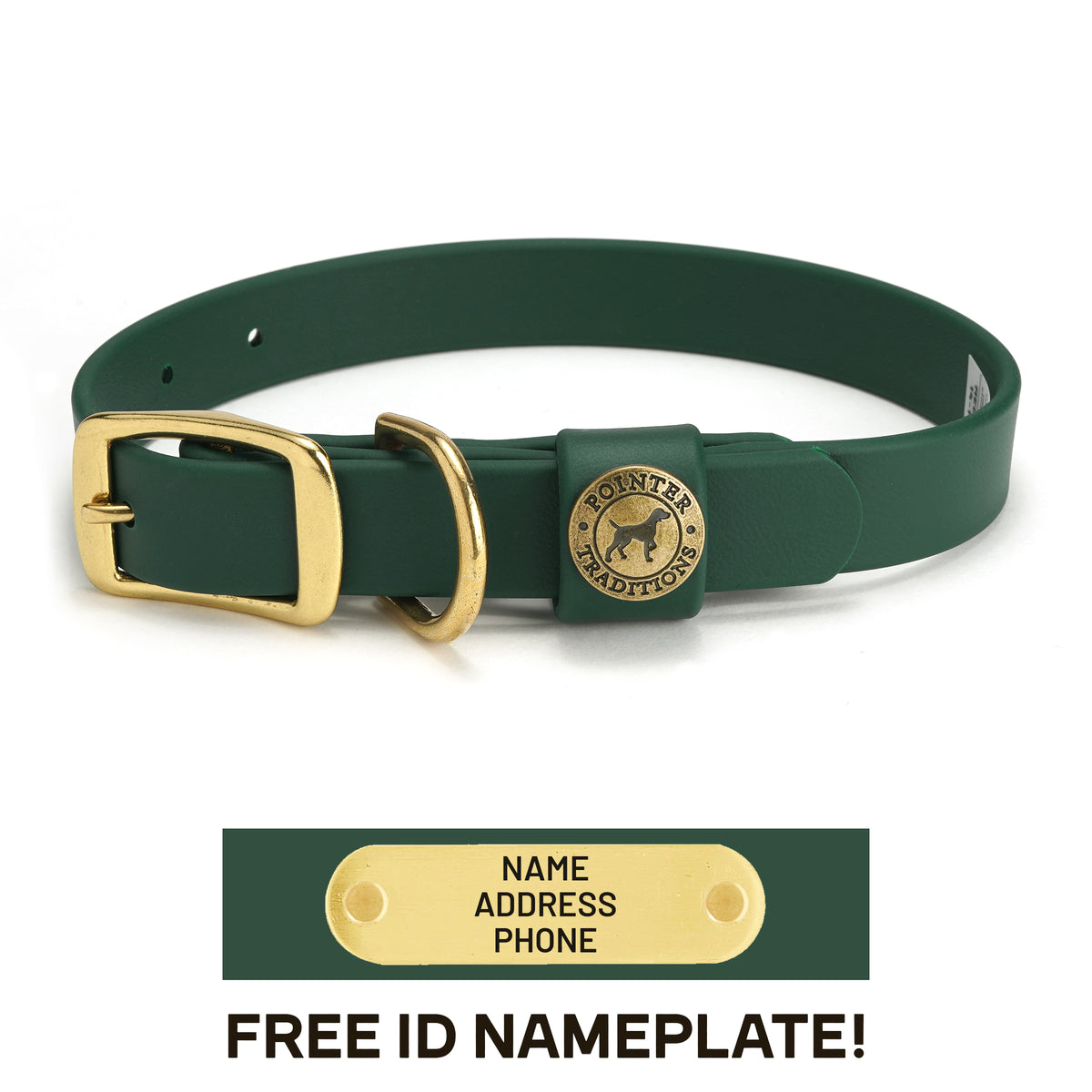 Pointer Traditions | 1” Field Dog Collar - Woodland Green